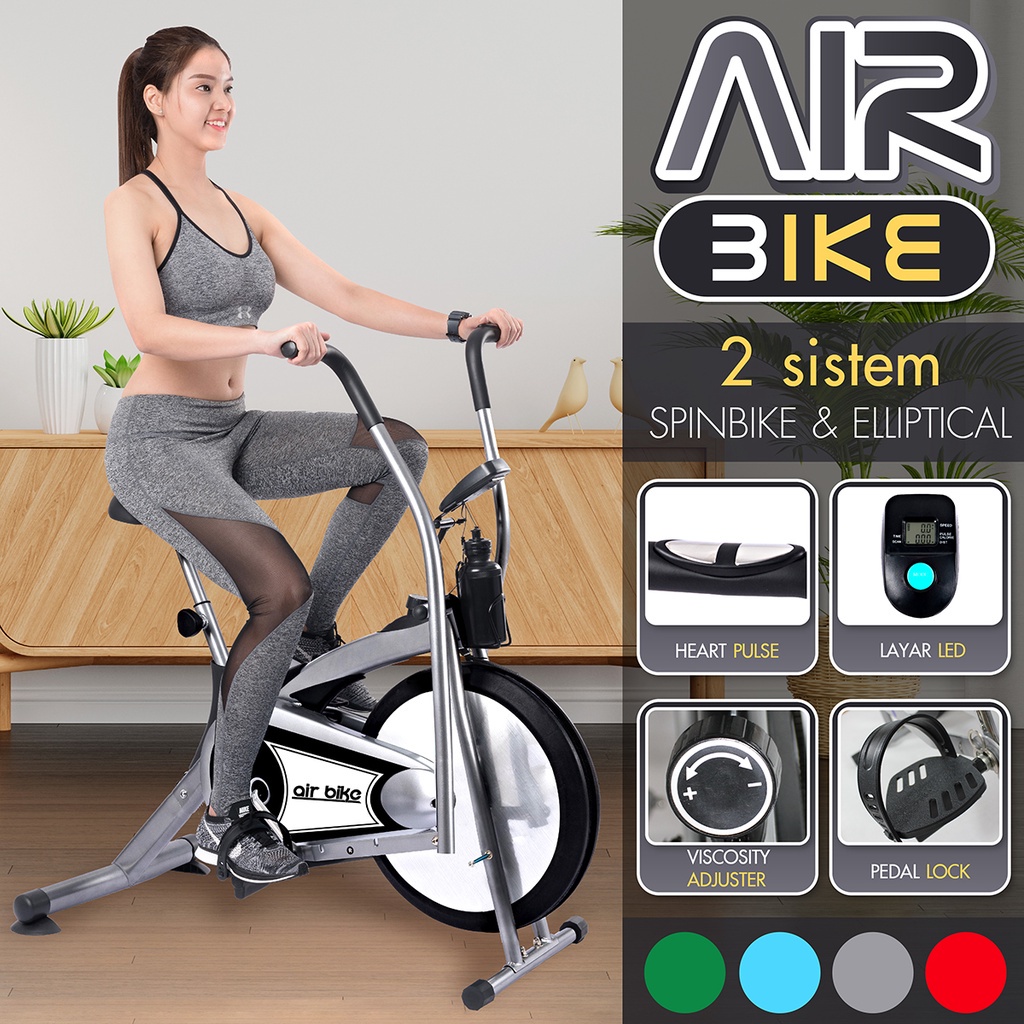 Jual BG SPORT Sepeda Statis Spin Air Bike Platinum Cardio 8701-Grey ...