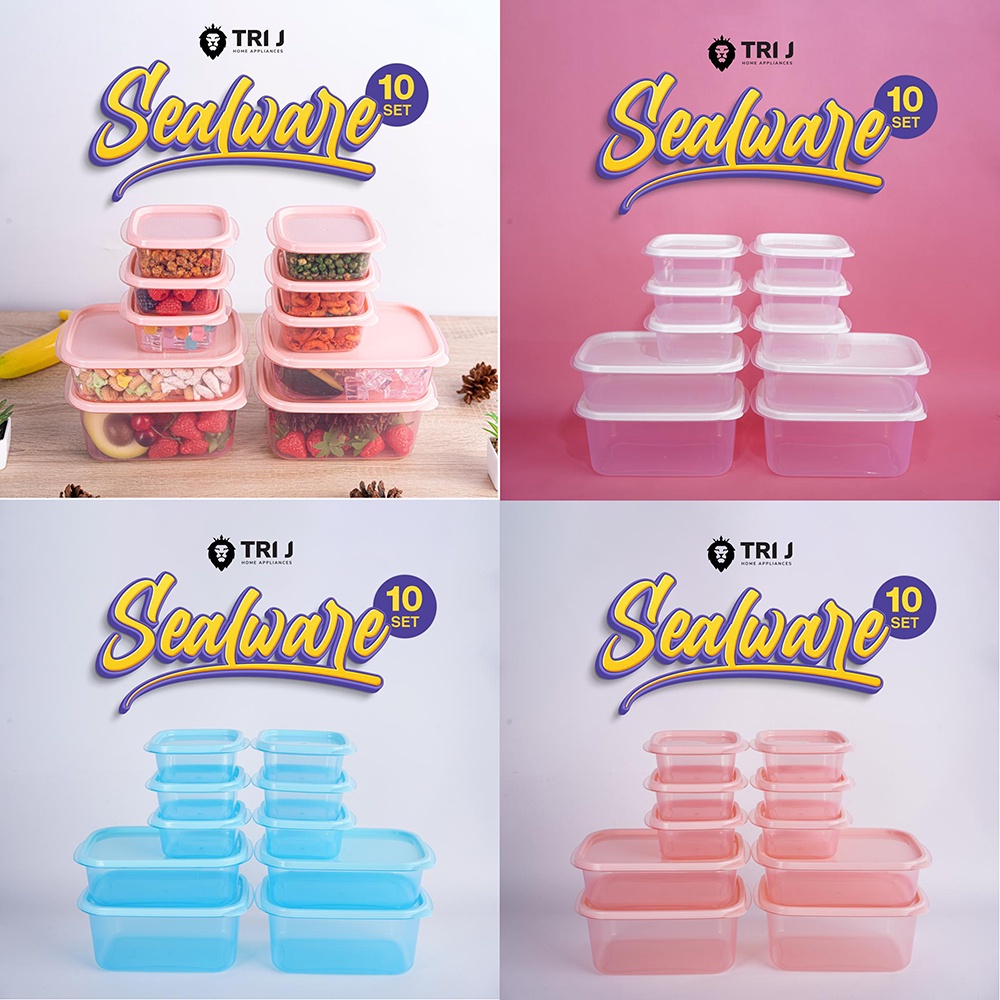Jual Toples Food Container Set 10pcs / Full Colour Sealware Set isi ...