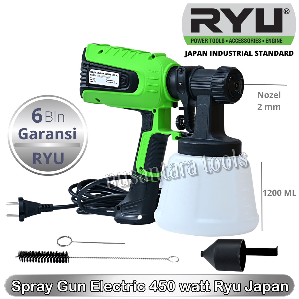 Jual Spray Gun Electric RYU RSE 800-2 Semprotan Cat Air Minyak Listrik ...