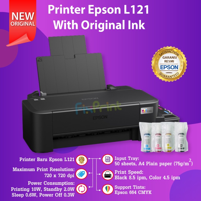 Jual Printer EPSN L121 ORIGINAL Pengganti L120 Ink Tank A4 Inktank L 121 Print Foto Photo ...