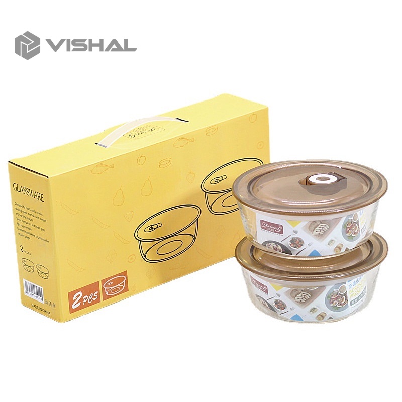 Jual VISHAL Mangkok Kaca Bowl Glass Kimglass 1/2/3 Pcs Crisper Kaca ...