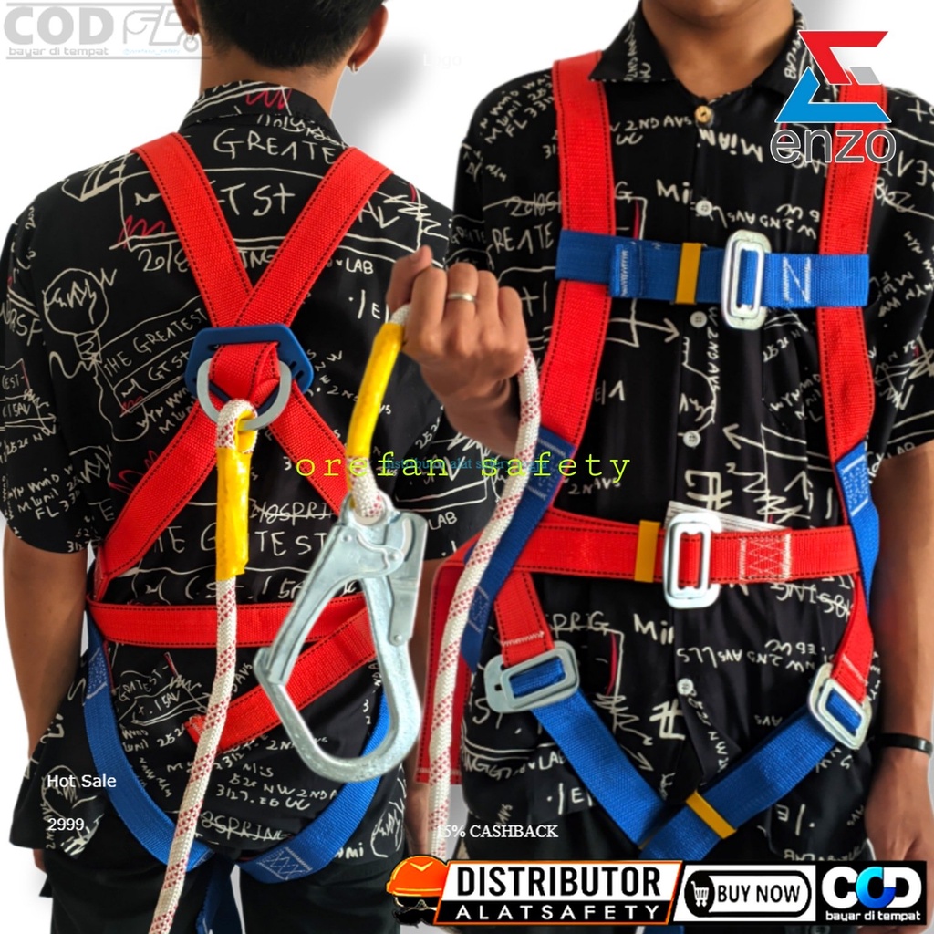 Jual FULL BODY HARNESS DOUBLE DAN SINGLE BIG HOOK ENZO | Shopee Indonesia