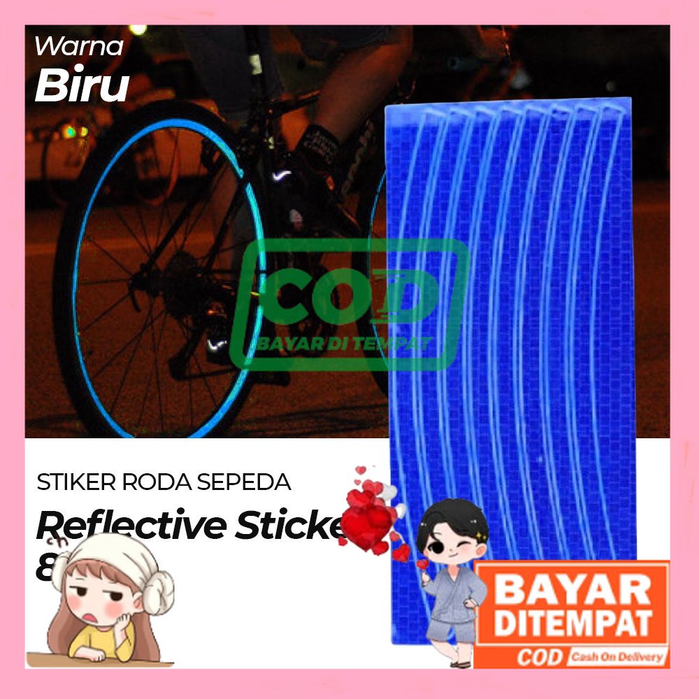 Jual Stiker Roda Sepeda Bicycle Wheel Reflective Sticker 8 Strip - A ...