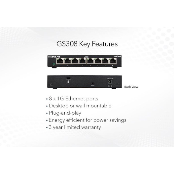 Jual NETGEAR GS308 8 Port Gigabit Ethernet Switch | Shopee Indonesia