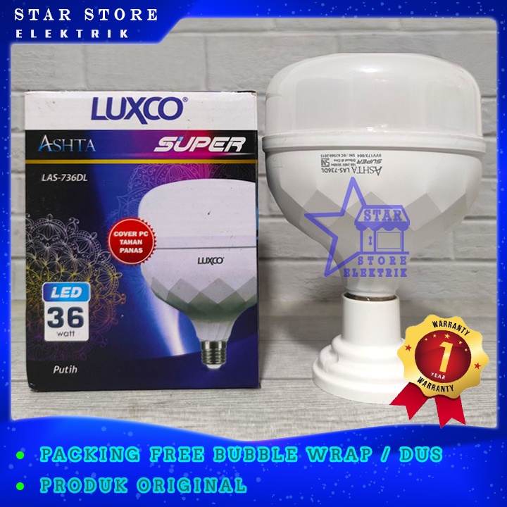 Jual LUXCO ASHTA SUPER LAMPU LED BULB 36W 36 WATT CAHAYA PUTIH | Shopee Indonesia