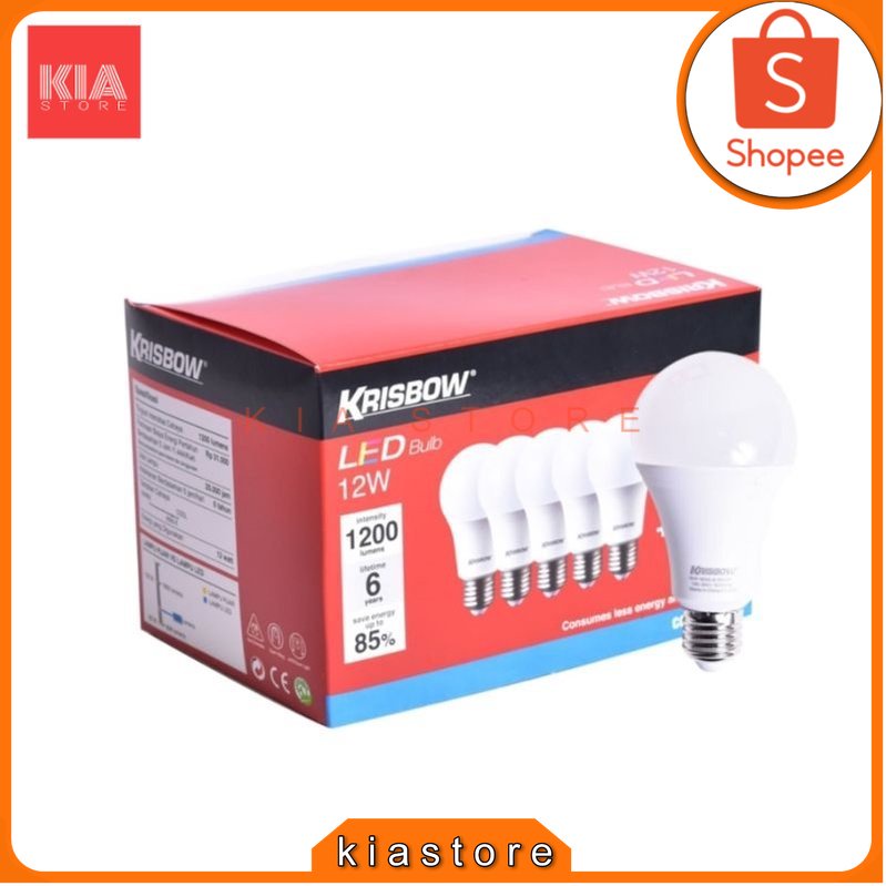 Jual Krisbow Bohlam Lampu LED 12 Watt isi 6 - Putih / Kuning | Shopee ...