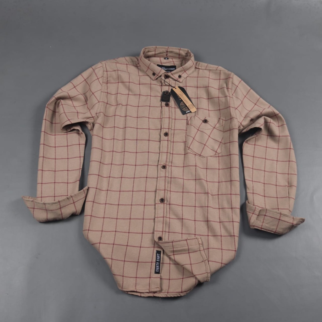 Jual Brill Eighty Eight - Kemeja Flanel Panjang Premium Soft Brown Red ...