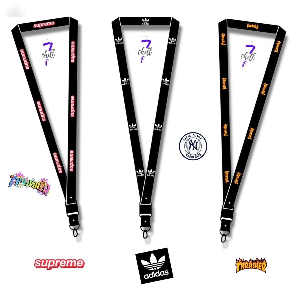 Jual Lanyard Supreme Adidas ID Card Custom Tali Gantungan Pods Name Tag ...