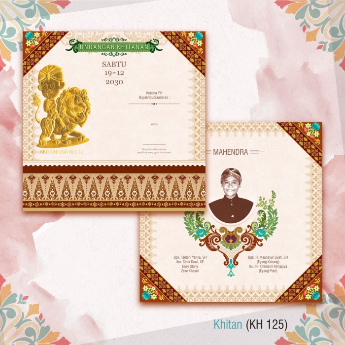 Jual Blangko Undangan SUNAT / KHITANAN ANAK / SUNANTAN / KHITAN KH 125 ...