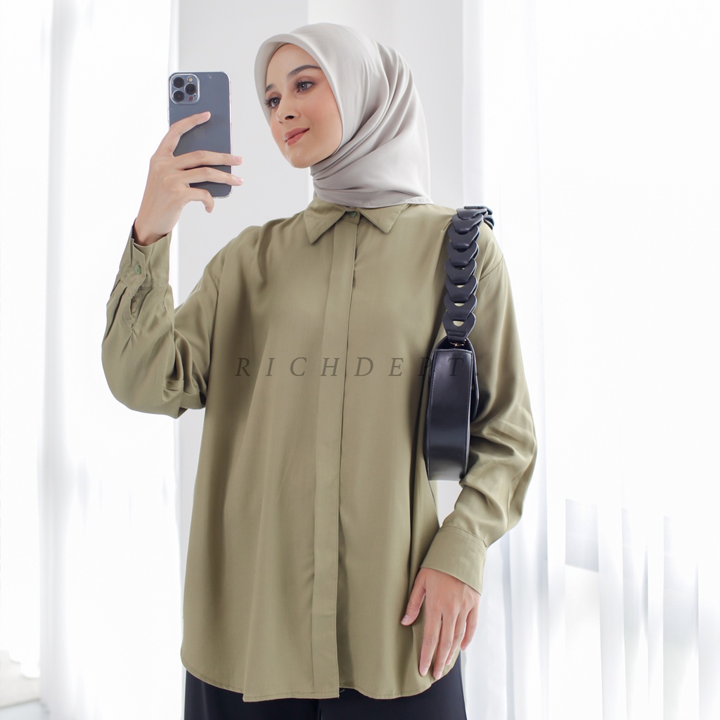 Jual RICHDEPT Lexa Shirt | Kemeja Wanita Muslim Tangan Panjang Outfit ...