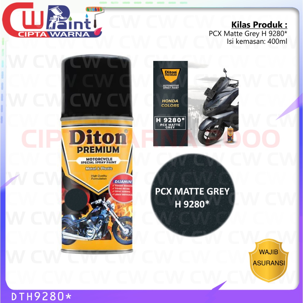 Jual Cat Semprot Diton Premium Motor Honda Colors PCX Matte Grey H 9280 ...