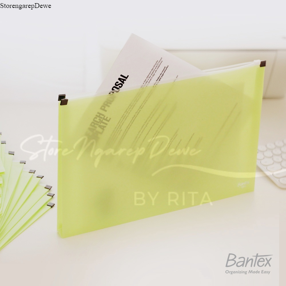 Jual Bantex Zipper Document Map Plastik Folder F4 Folio Pistachio 3222 ...