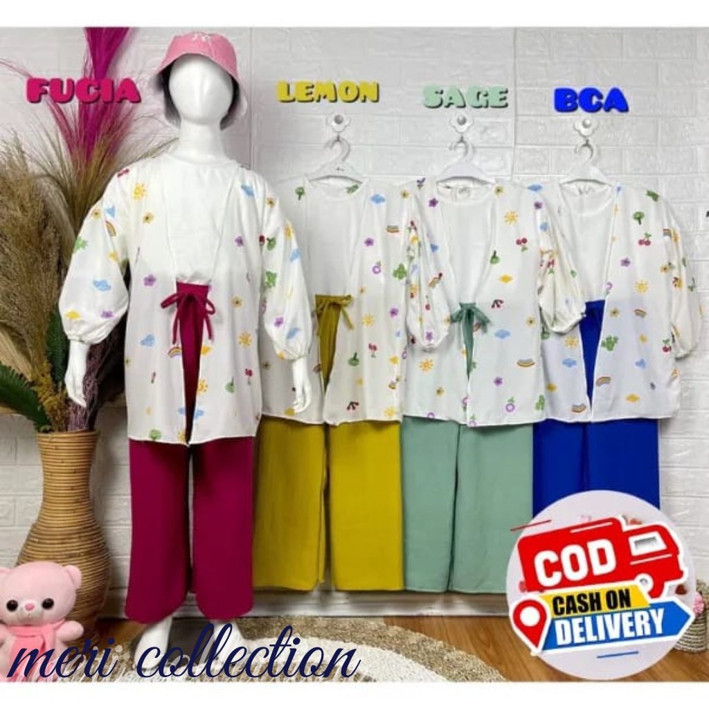 Jual Model Setcel viral Cardigan Anak perempuan Kiyowo 3 in 1 bahan ...