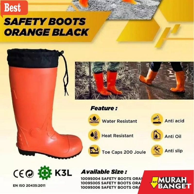 Jual Boot pria terbaru- Sepatu boot ujung Besi krisbow / SAFETY BOOTS ...