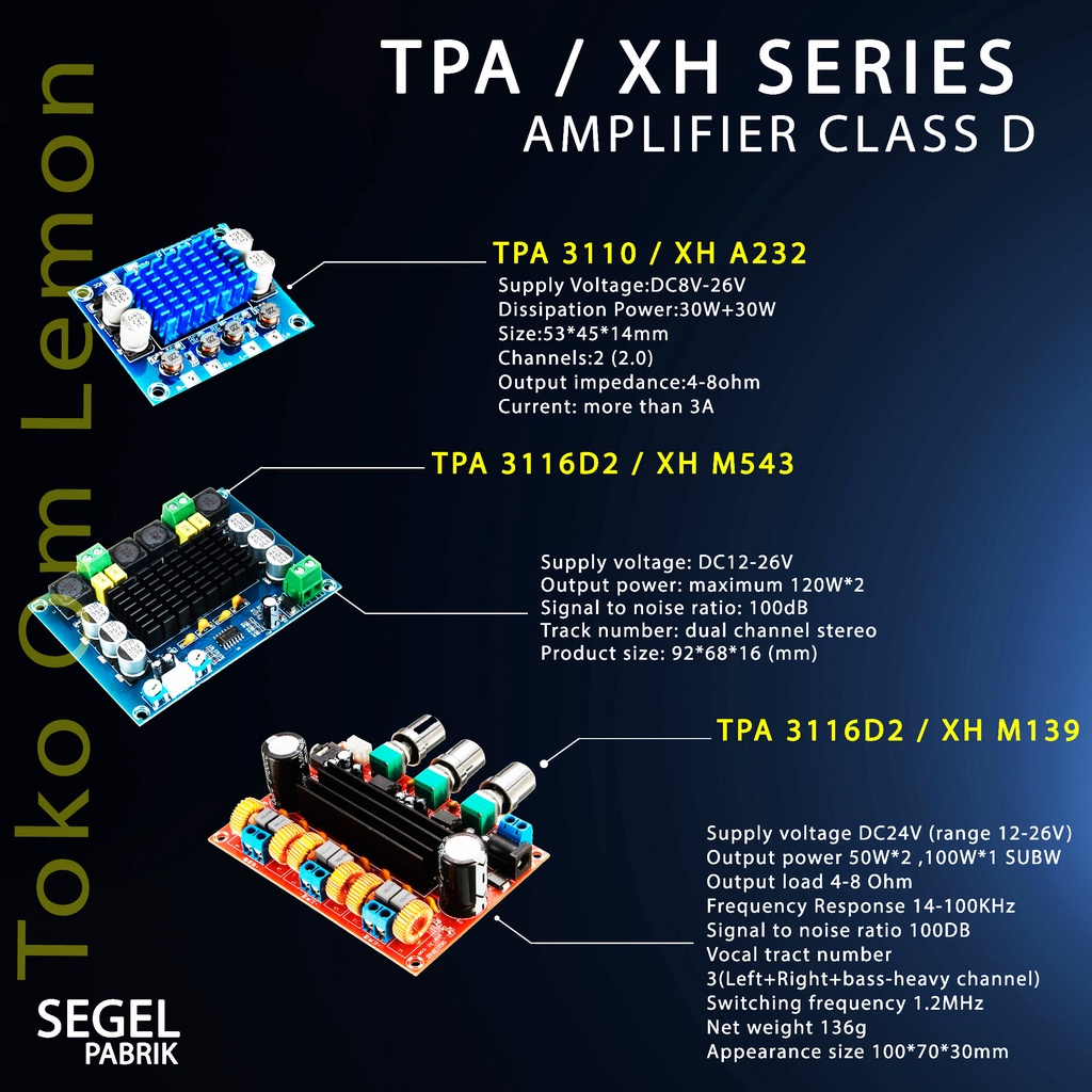 Jual TPA3110 XHA232 TPA3116D2 XHM139 XHM543 POWER AMPLIFIER CLASS D ...