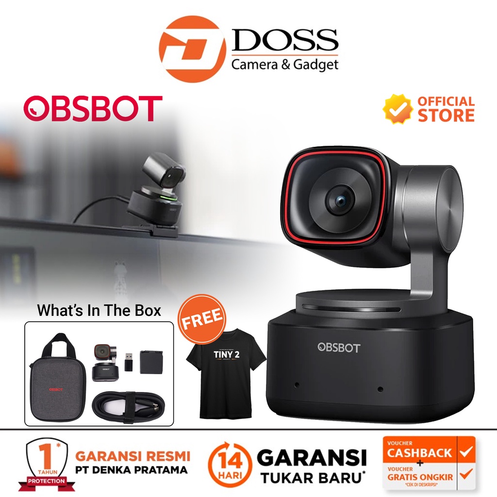 Jual OBSBOT Tiny 2 AI-Powered PTZ 4K Webcam | Shopee Indonesia
