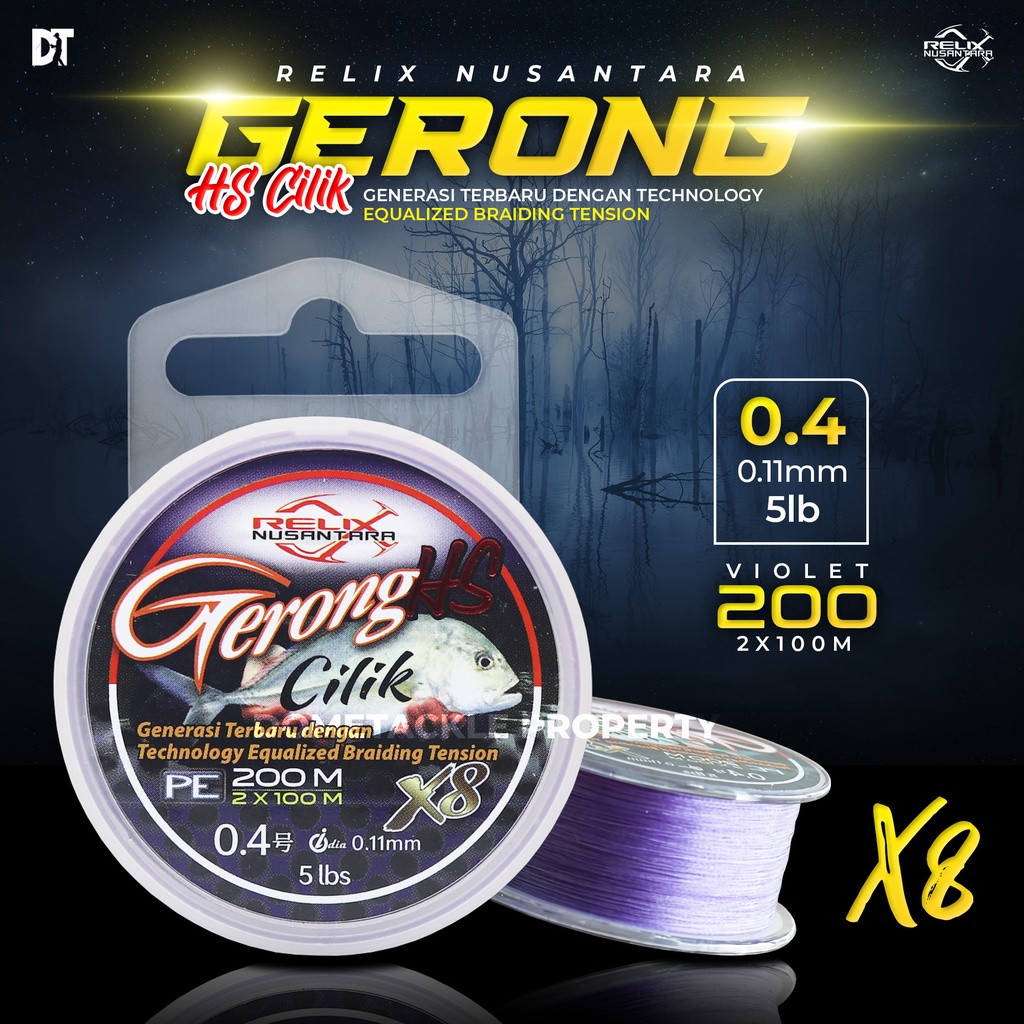 Jual PE GERONG HS CILIK RELIX NUSANTARA X8 200 METER SENAR BENANG PE ...