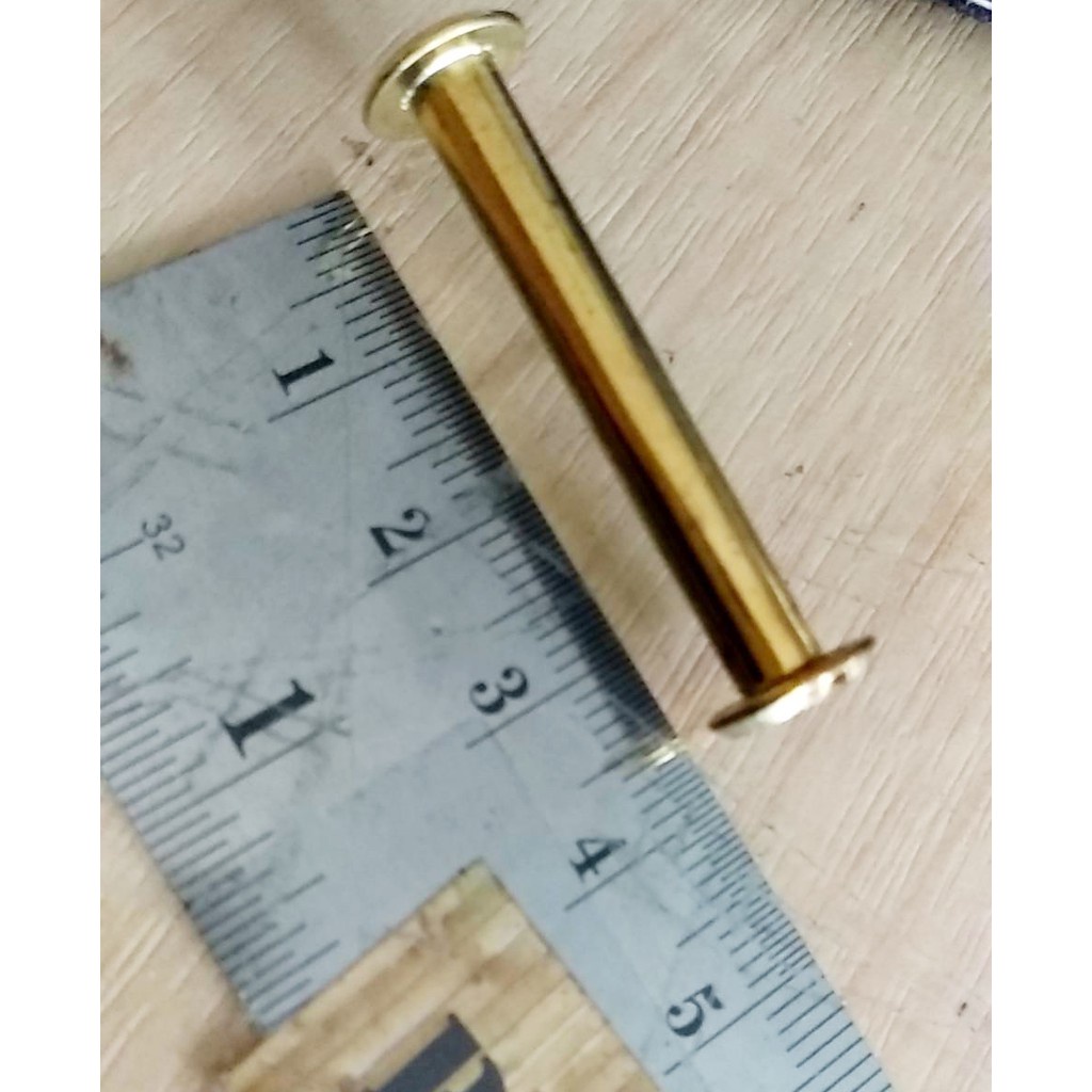 Jual Baut Jilid buku 35 mm (obeng minus) warna emas | Shopee Indonesia