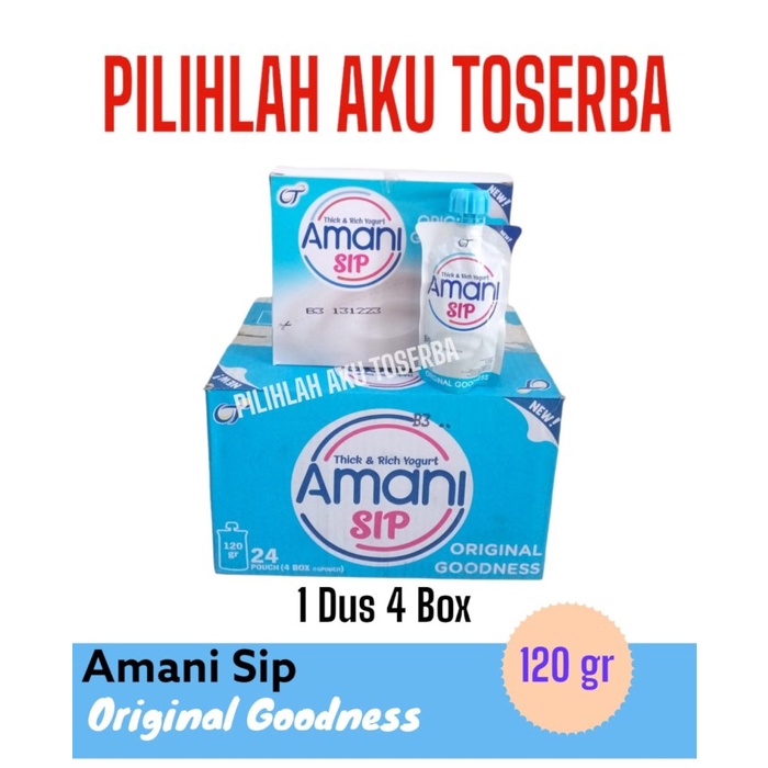 Jual AMANI SIP Yogurt Drink ORIGINAL 120 gr - ( HARGA 1 DUS ) | Shopee Indonesia