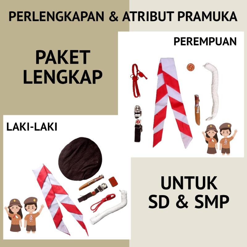 Jual Perlengkapan Atribut Pramuka Laki dan Perempuan / atribut pramuka ...