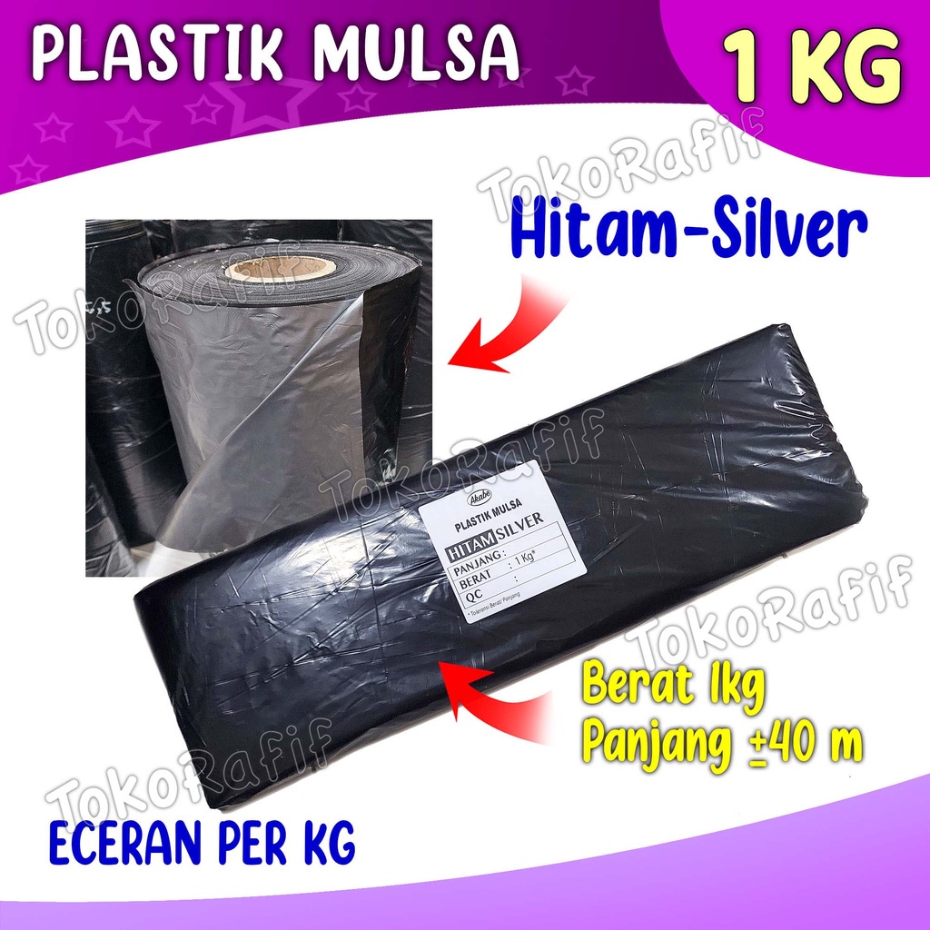Jual Plastik Mulsa 100cm eceran 1kg hitam silver | Shopee Indonesia