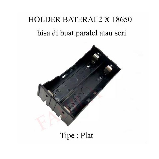 Jual Battery Holder Baterai 18650 2x Case Batere Box Plate Kotak pin ...