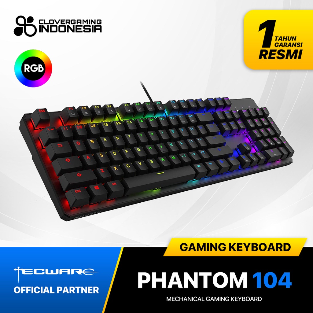 Jual Tecware Phantom 104 Keys - Backlit Mechanical Full Size Keyboard ...