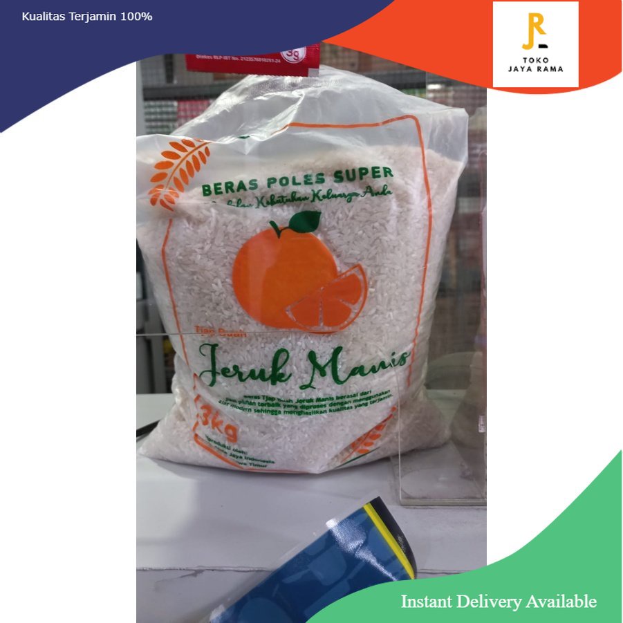 Jual Beras super Jeruk Manis 3 kg, cocok untuk zakat fitrah | Toko RaJa ...
