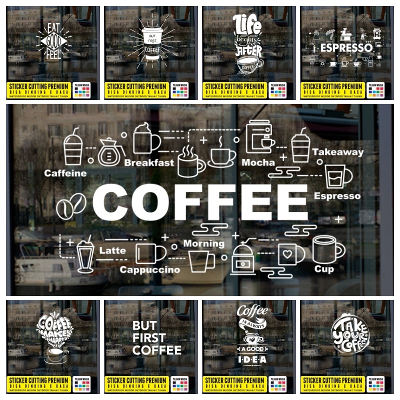 Jual Sticker Stiker Kaca Dinding Cafe Coffeshop Resto Kafe Kopi Resto ...