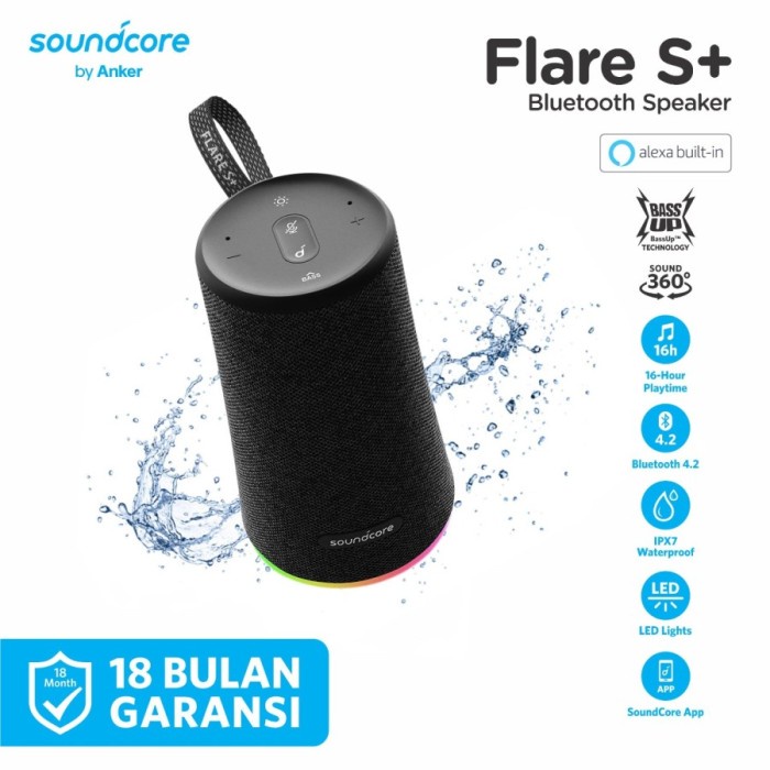 Jual Anker Soundcore Flare S+ / S Plus Bluetooth Wireless Speaker - A3163 | Shopee Indonesia