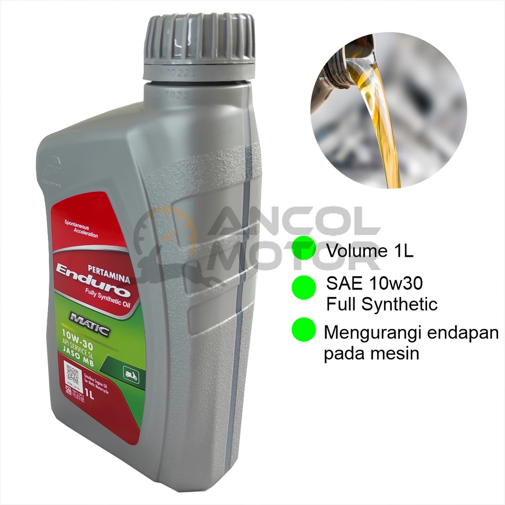Jual Pertamina Enduro Matic 1L 10w30 Full Synthetic Oli Motor Sintetik ...