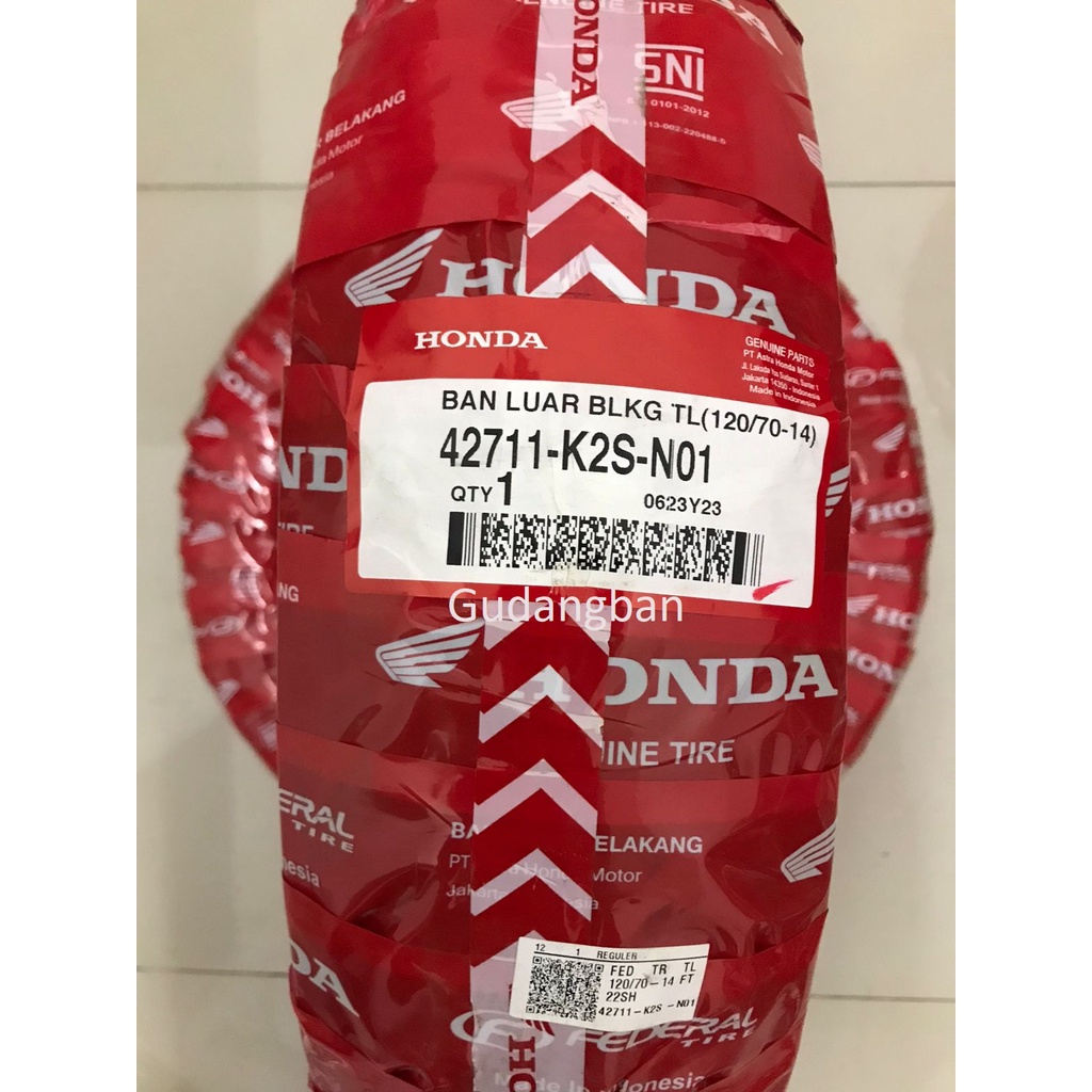 Jual AHM FEDERAL 120 70 14 Asli HONDA Ban luar Motor Matic Vario PCX 150 Tubeless FREE PENTIL ...