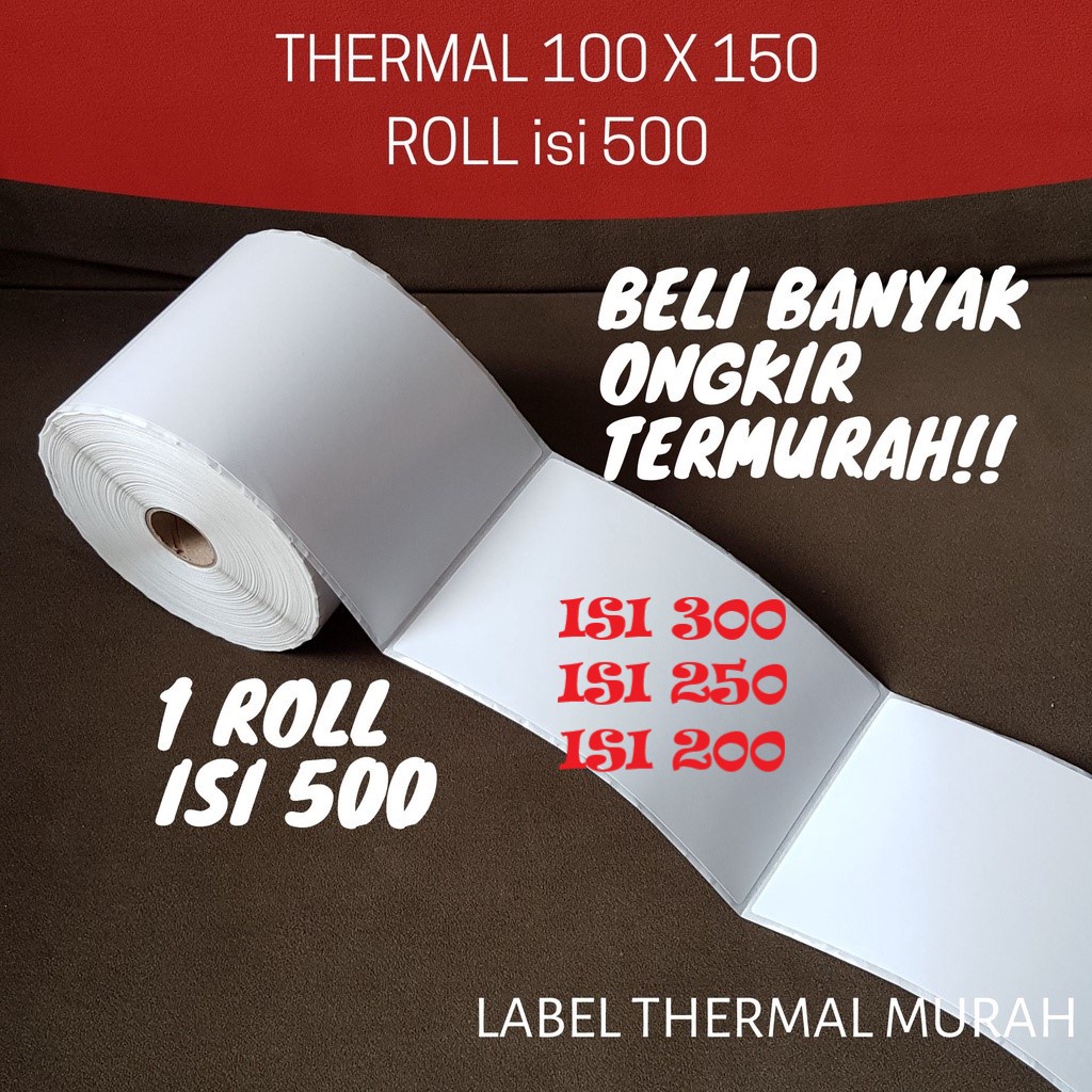Jual KERTAS RESI LABEL STIKER BARCODE PRINTER THERMAL TERMAL UKURAN A6 100X150 MM | Shopee Indonesia