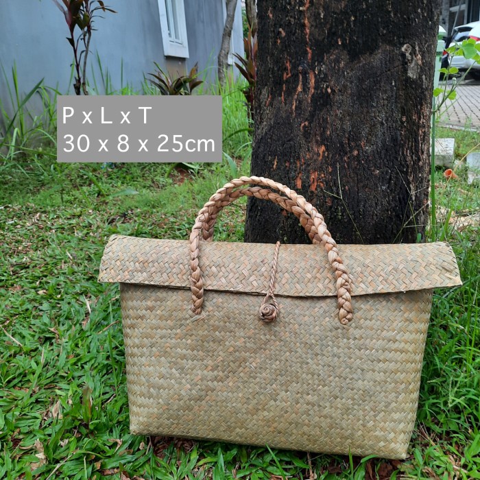 Jual Tas Purun / Tas Anyaman Purun / Kerajinan Tas Purun Tutup Handle E20 | Shopee Indonesia