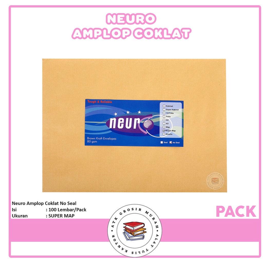 Jual Neuro - Amplop Coklat Polos Ukuran Super Map No Seal - Pack ...