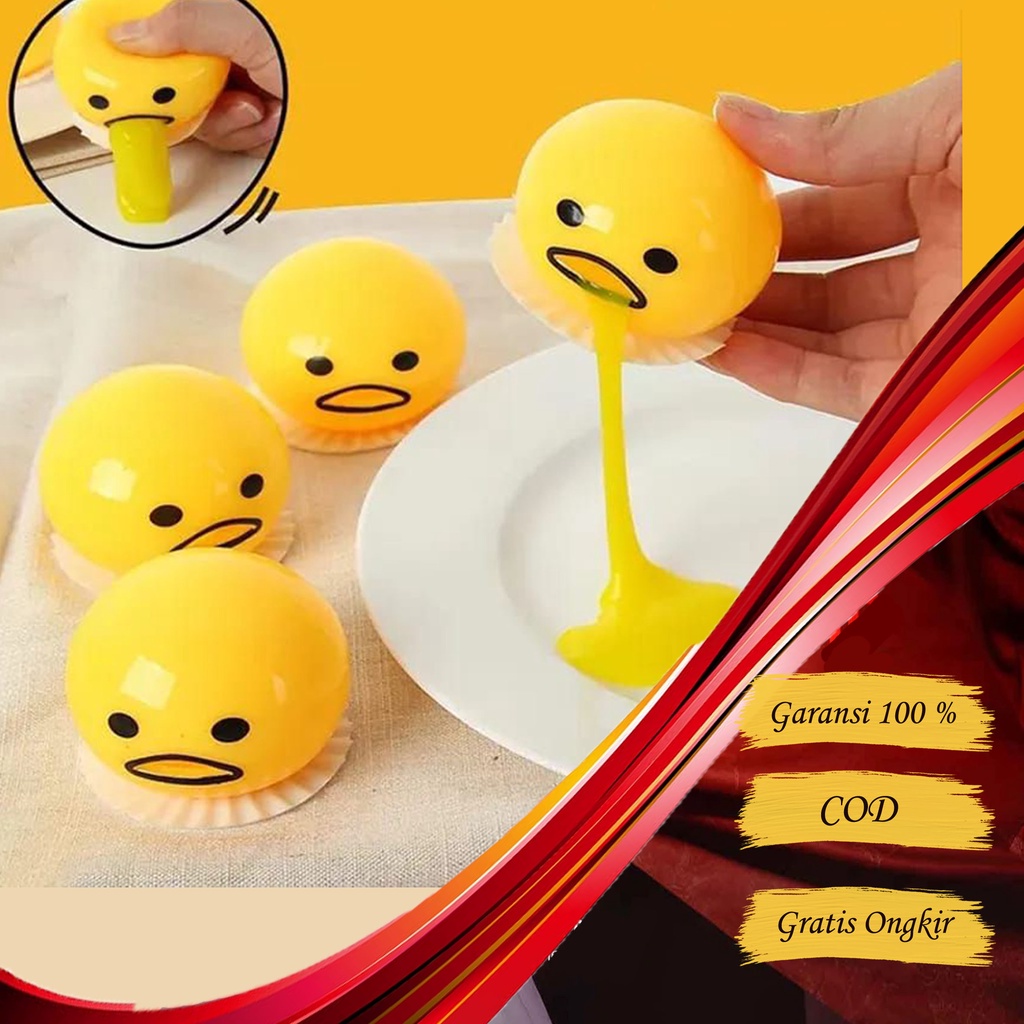 Jual Mainan Squishy Muntah – AC 110 – Gudetama Bola Emoji Bisa ...