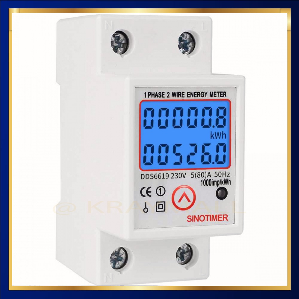 Jual Meteran Listrik Digital Din Rail kWh Meter Single Phase 230V - DDS6619 | Shopee Indonesia