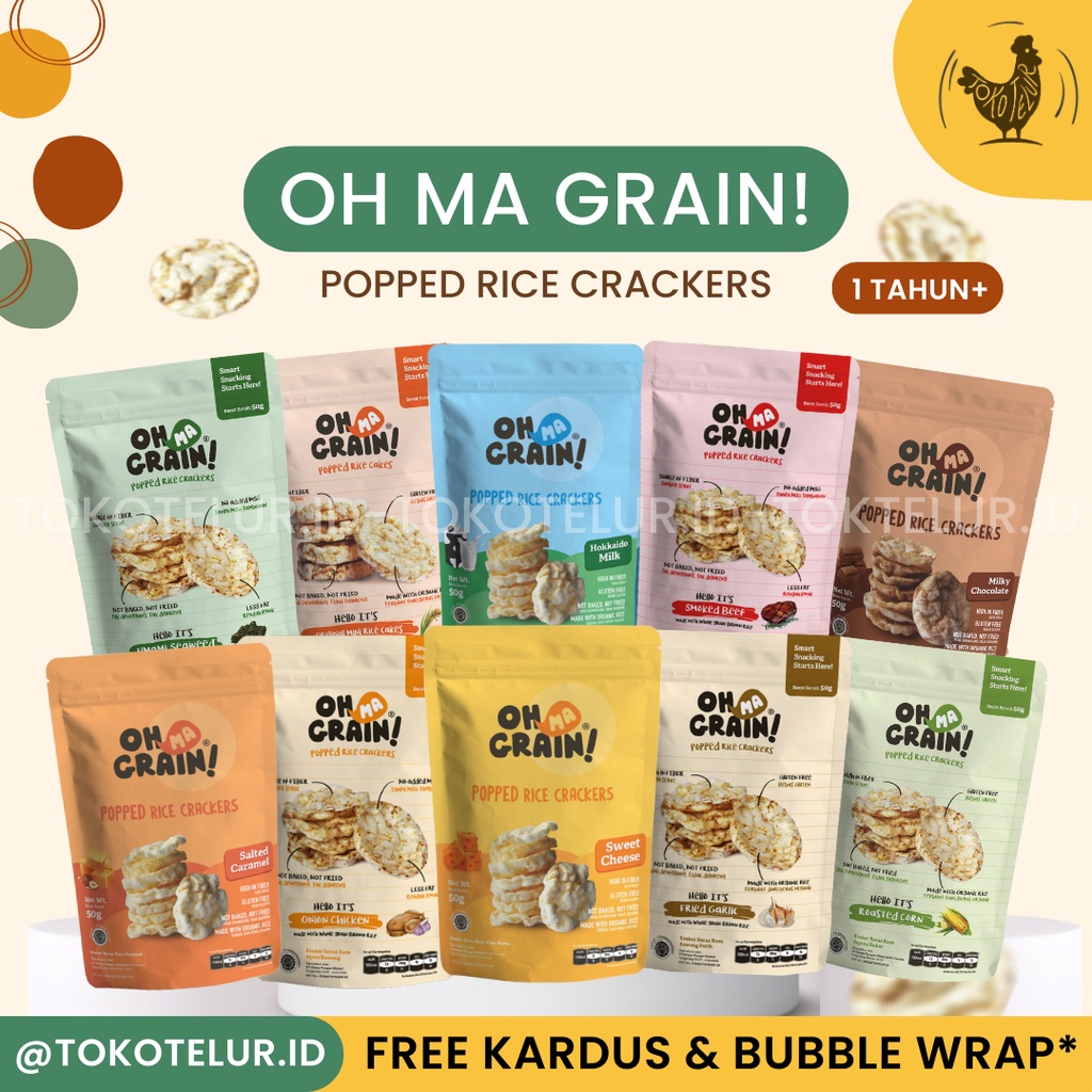 Jual OH MA GRAIN - Keripik Beras Organik | Popped Rice Crackers NO MSG ...