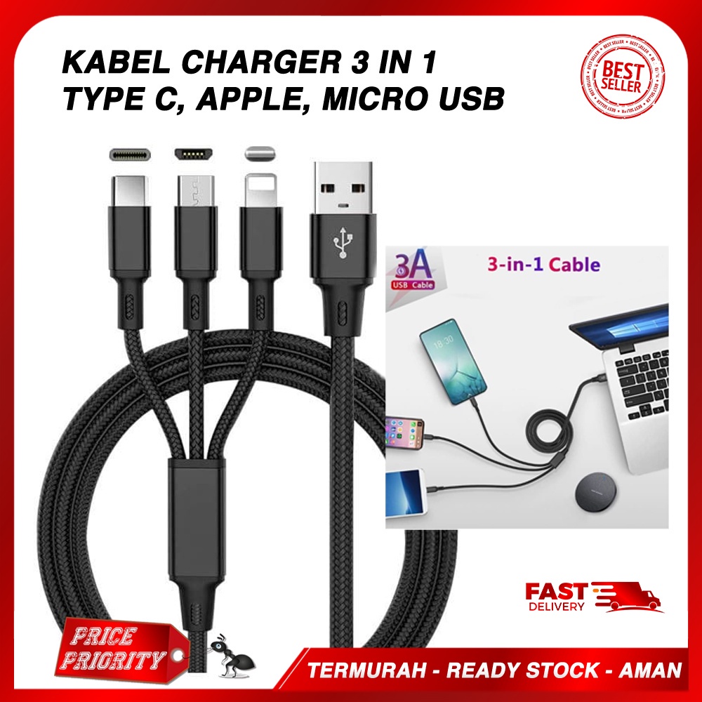 Jual Kabel Charger iPhone Android USB Type C, Thunderbolt, Micro ...