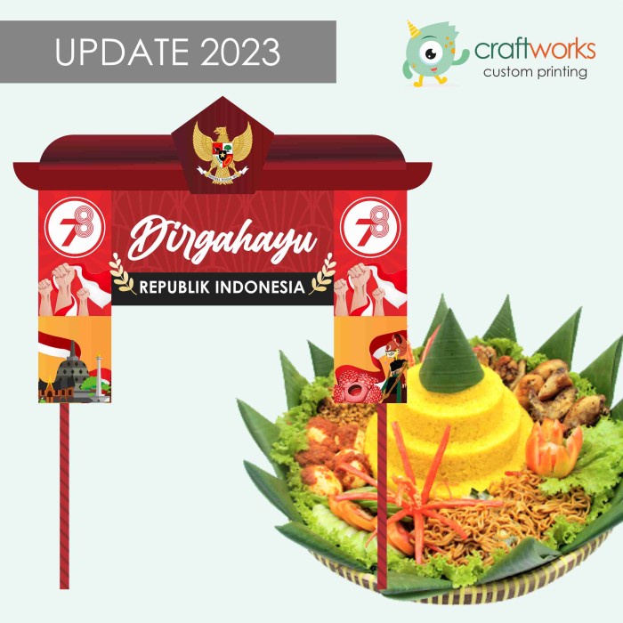 Jual READY TOPPER 17 AGUSTUS GAPURA | HIASAN TUMPENG | Shopee Indonesia