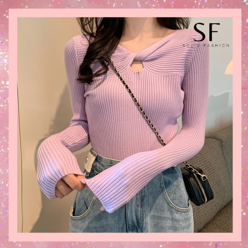 Jual Solid Fashion baju atasan lengan panjang korean style wanita bkk382919 | Shopee Indonesia