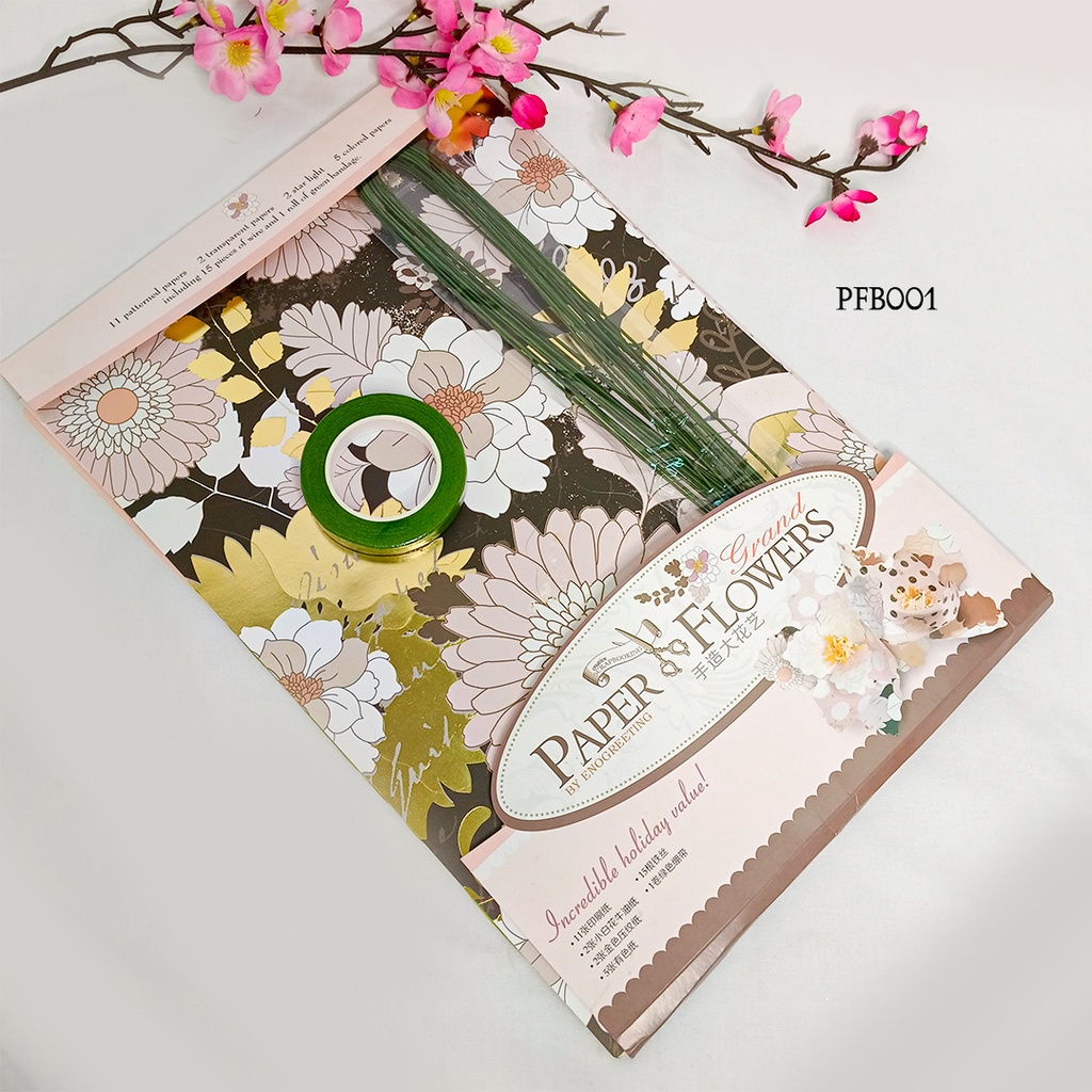 Jual Tangkai Bunga Kertas Besar Kerajinan Tangan Journaling PFB-RA001 ...