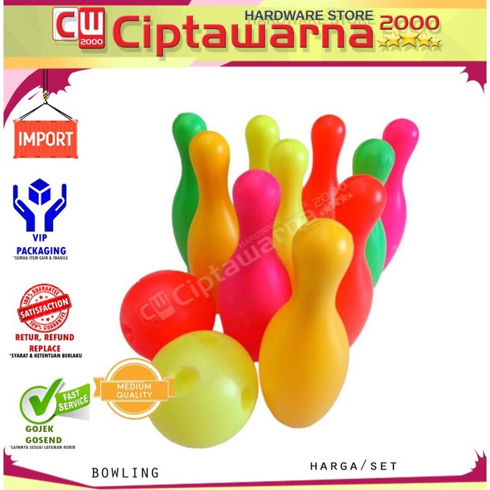 Jual Intex Bola Bowling 10 Pin Dan 2 Bola Warna-Warni Mainan Anak ...