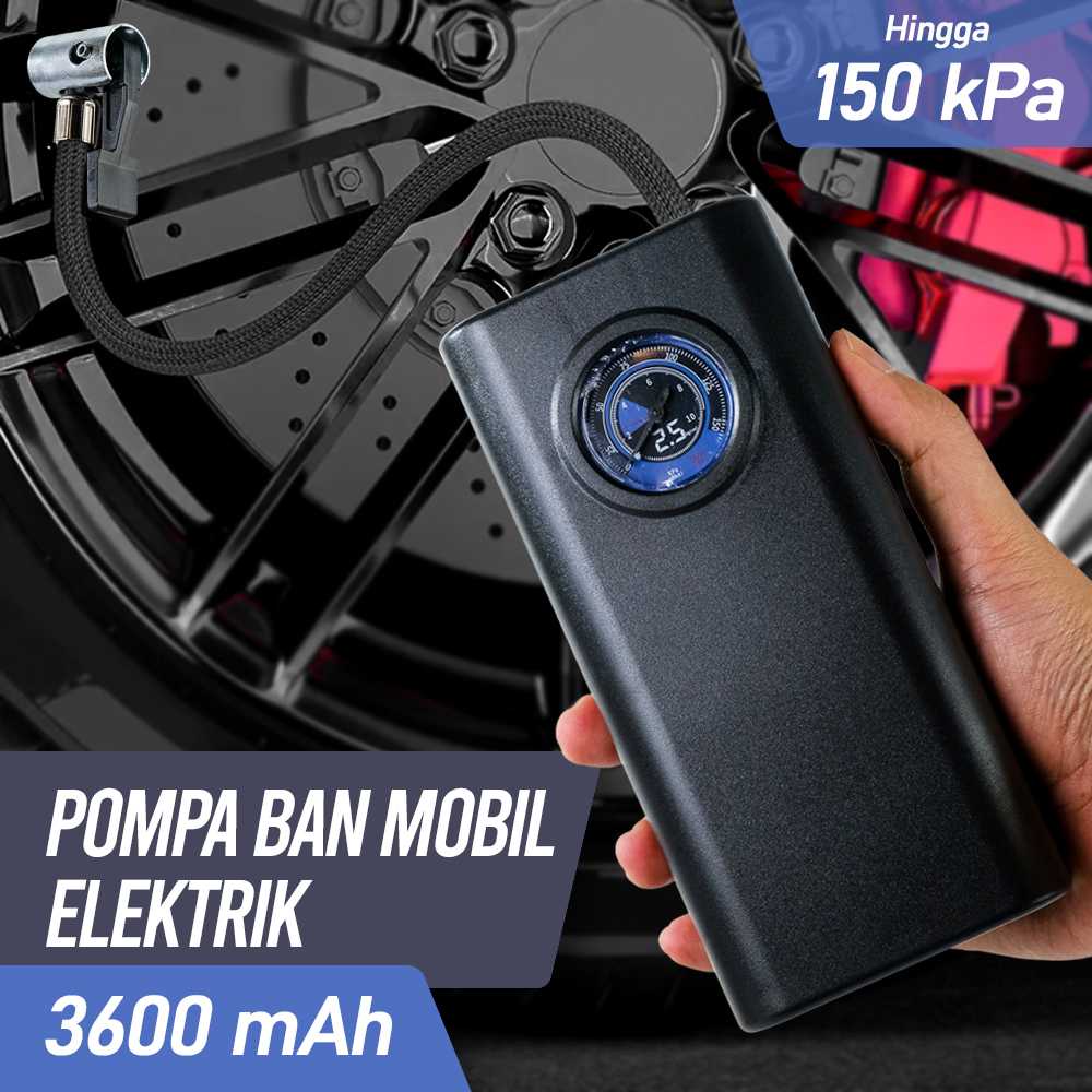 Jual [ COD ] EAFC Pompa Ban Mobil Elektrik Inflator Portable 3600 mAh ...