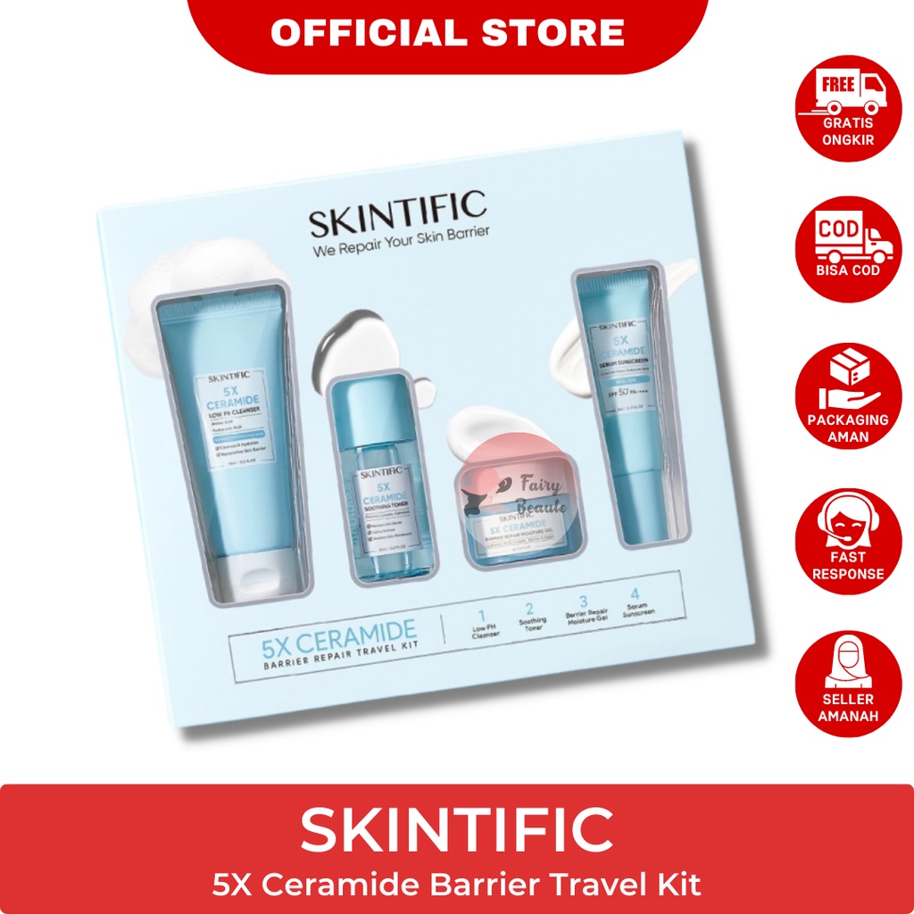 Jual SKINTIFIC 5X Ceramide Travel Kit Skincare Paket Moisturizer ...