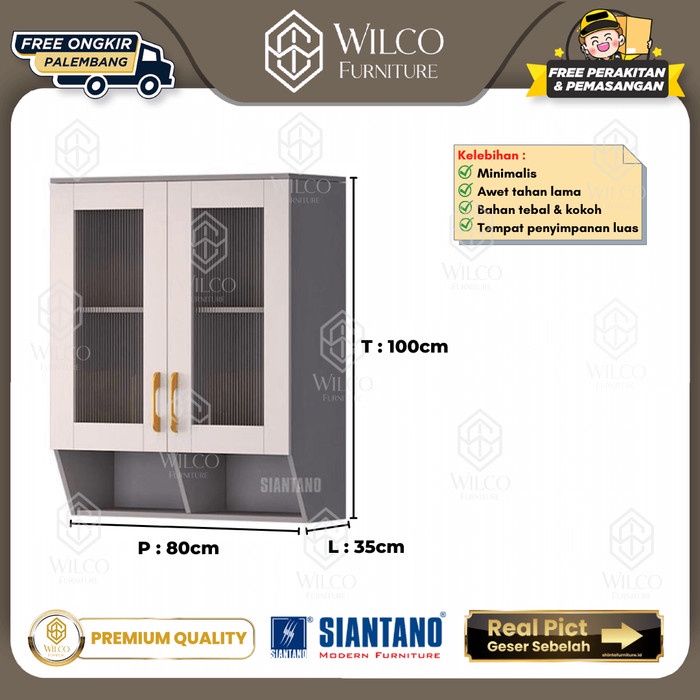 Jual Kitchen Set Gantung Siantano 2 Pintu KC 02 A2 / Lemari Dapur 80 Cm ...
