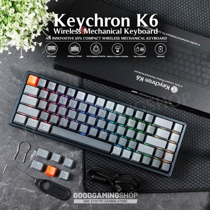 Jual Keychron K6 - Wireless Mechanical Keyboard Alumunium HOTSWAP ...