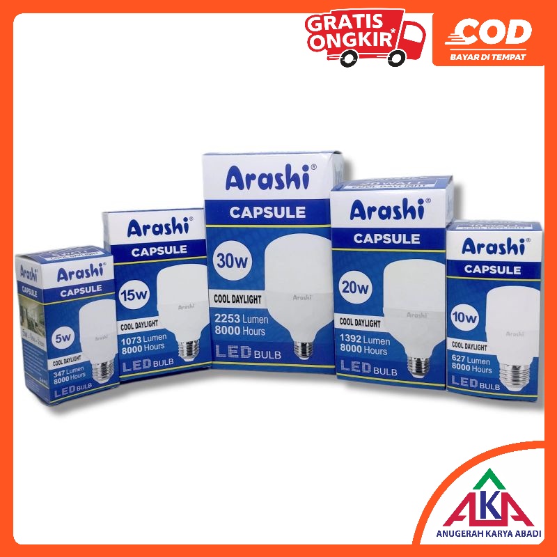 Jual Bohlam Lampu LED ARASHI CAPSULE 5W 10W 15W 20W | Shopee Indonesia