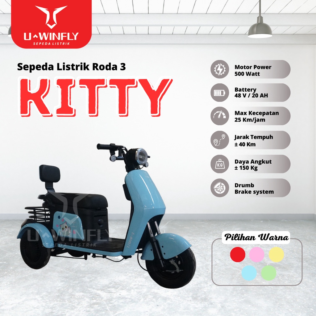 Jual UWINFLY SEPEDA MOTOR LISTRIK RODA 3 KITTY SERIES GARANSI RESMI 10 ...