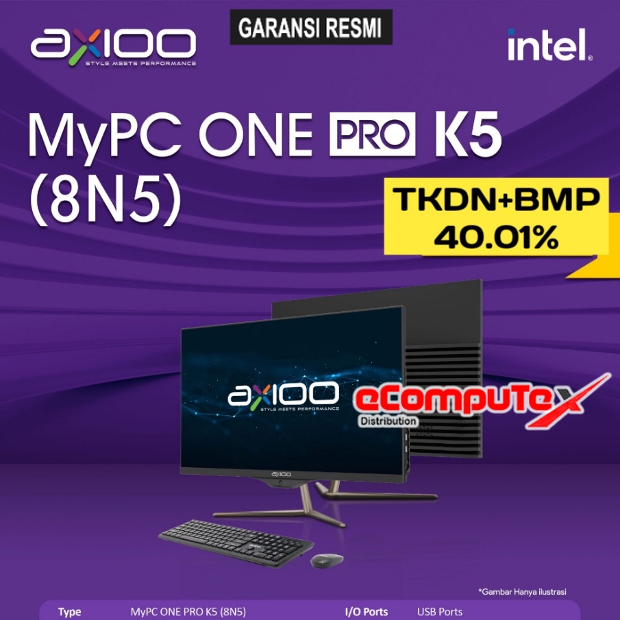 Jual PC AIO AXIOO MYPC ONE PRO K5 (8N5-3) i5 RAM 8GB 512GB SSD 21.5"FHD ...